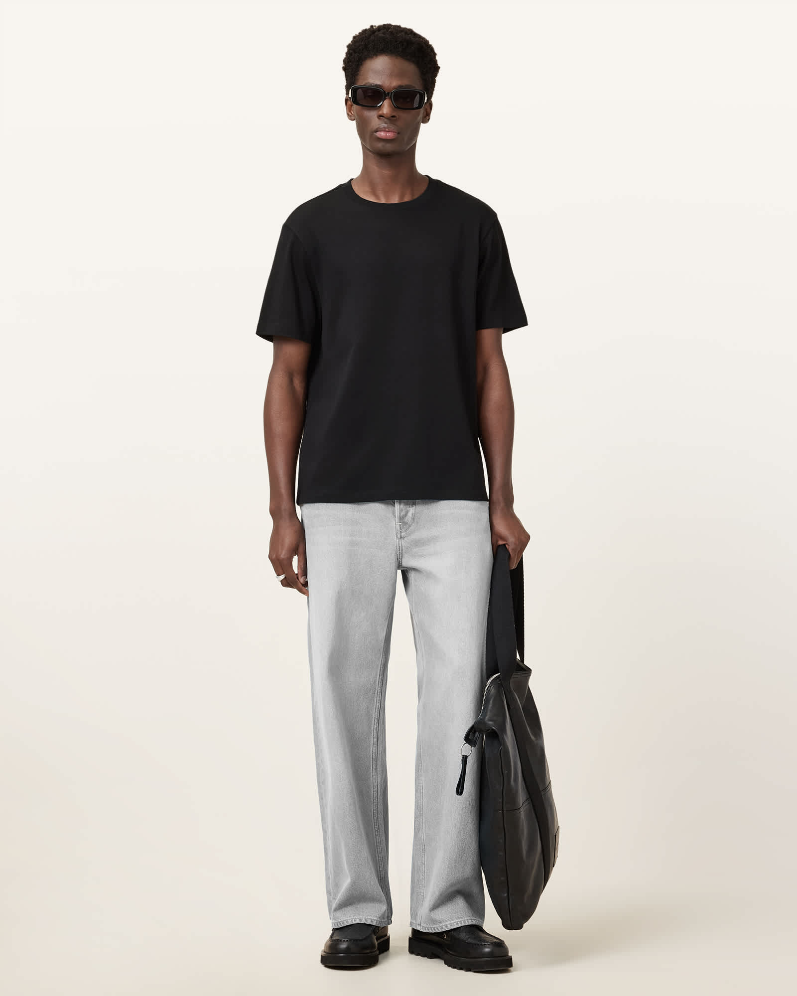 Slater Crew Neck T-Shirt Jet Black | ALLSAINTS US