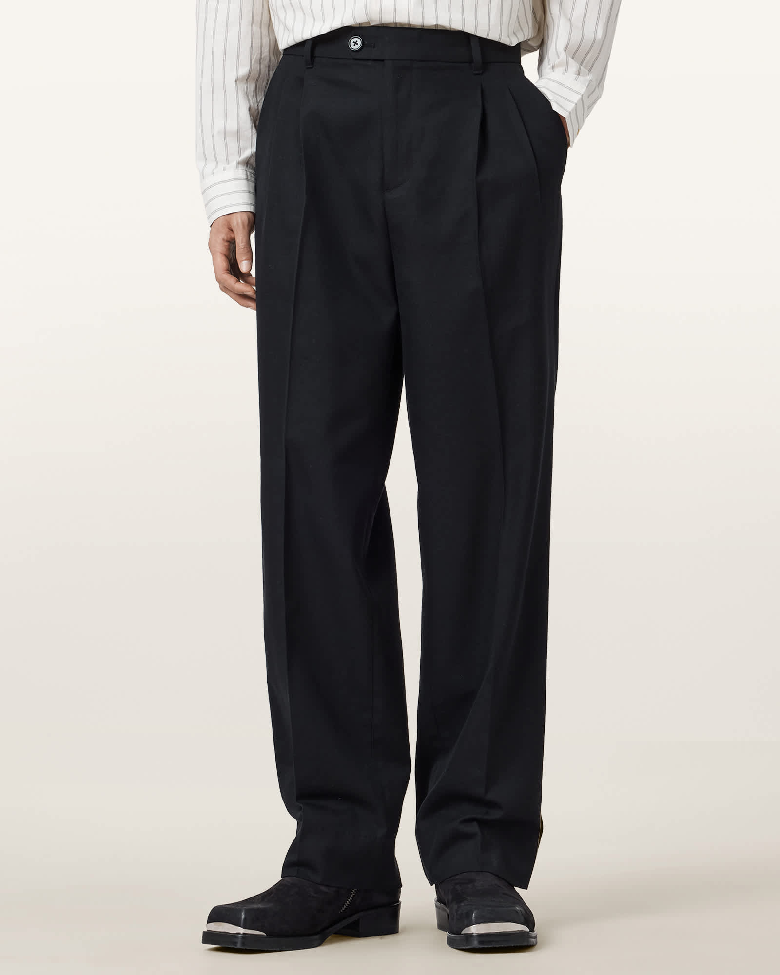 Tallis Straight Leg Pants Black | ALLSAINTS US