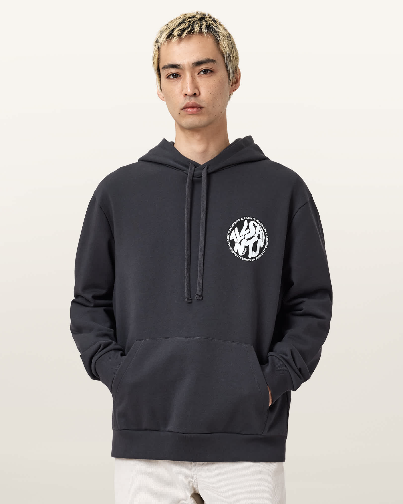 Distortion Graphic Hoodie Washed Black | ALLSAINTS US