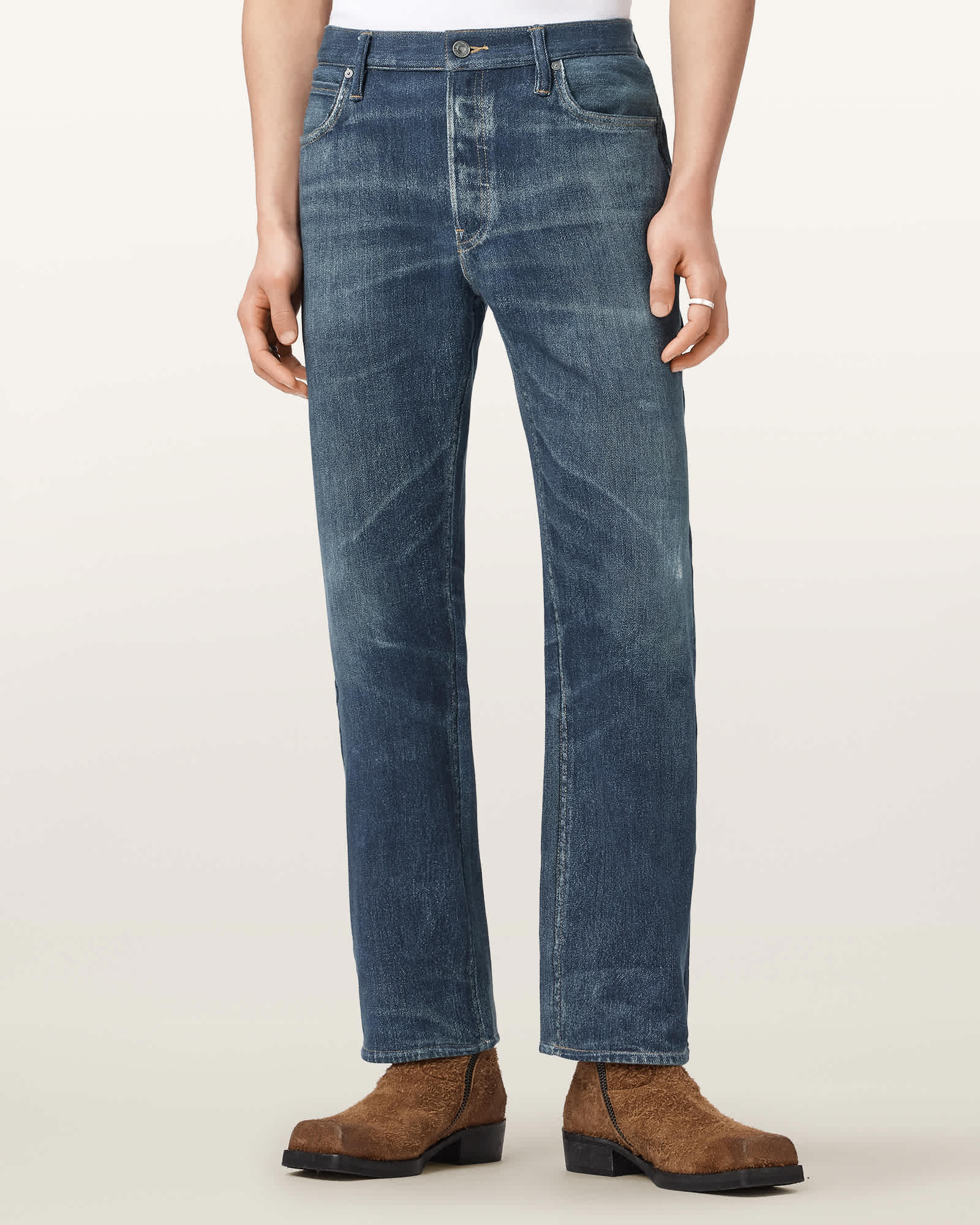 Bead Straight Leg Illusion Pants ILLUSION INDIGO | ALLSAINTS