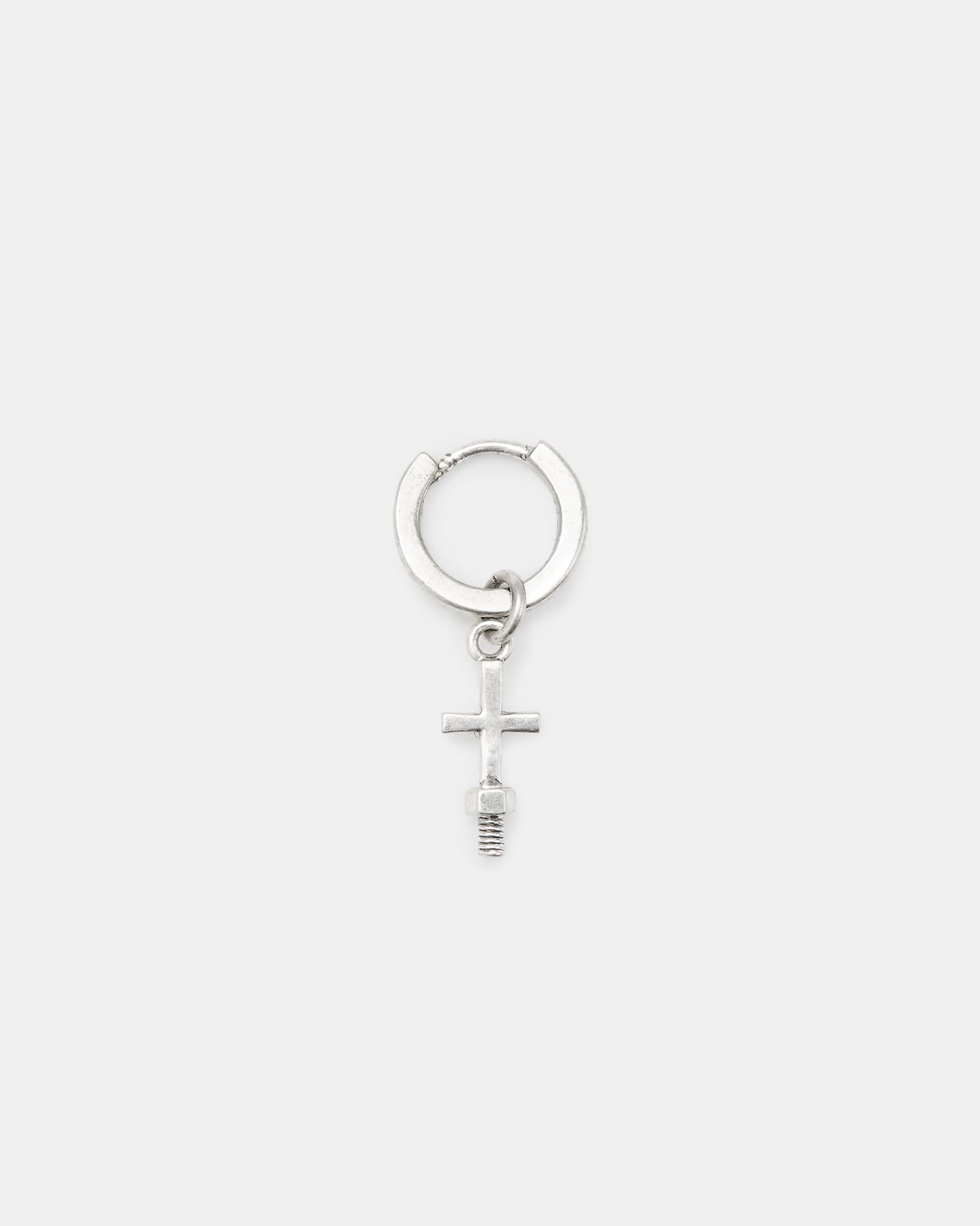 Jude Cross Hoop Earring WARM SILVER | ALLSAINTS US