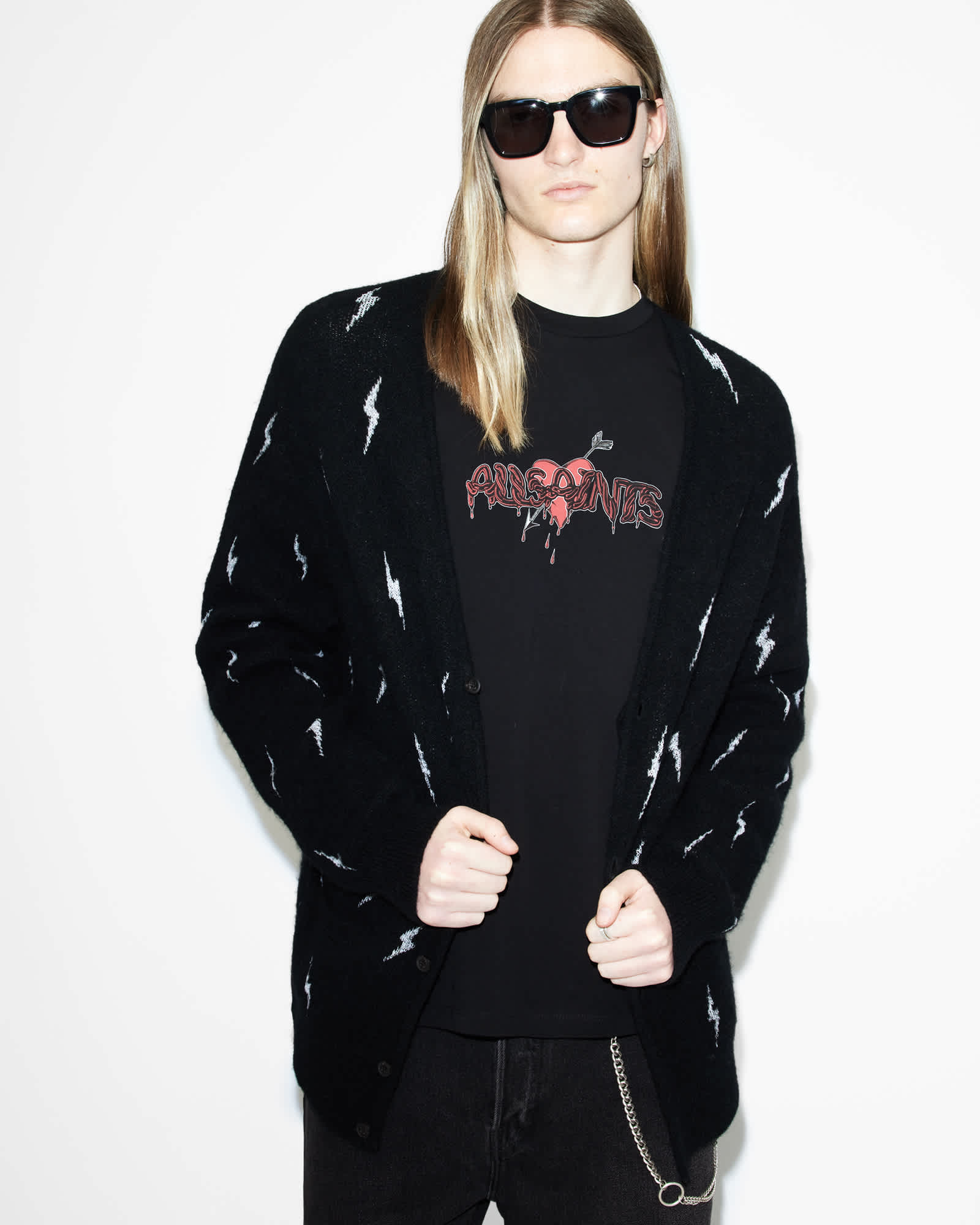 Bereft Oversized Logo Print T-Shirt Jet Black | ALLSAINTS DE