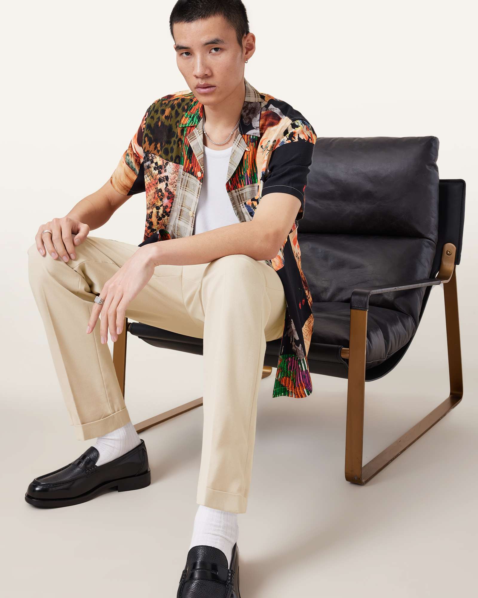 Tallis Slim Fit Cropped Trousers CORN BROWN | ALLSAINTS