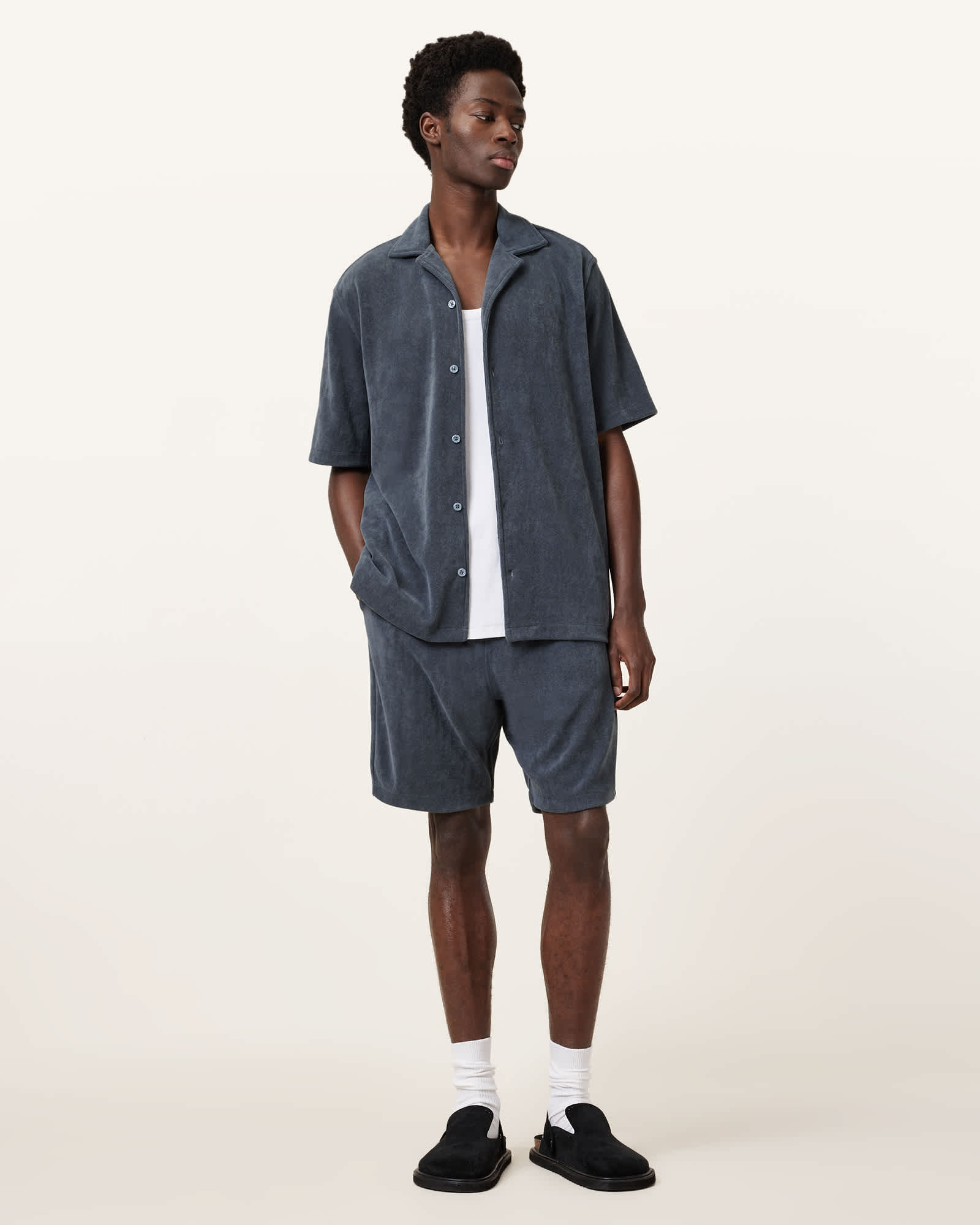 Felix Relaxed Fit Towel Shorts PITCHED BLUE | ALLSAINTS US