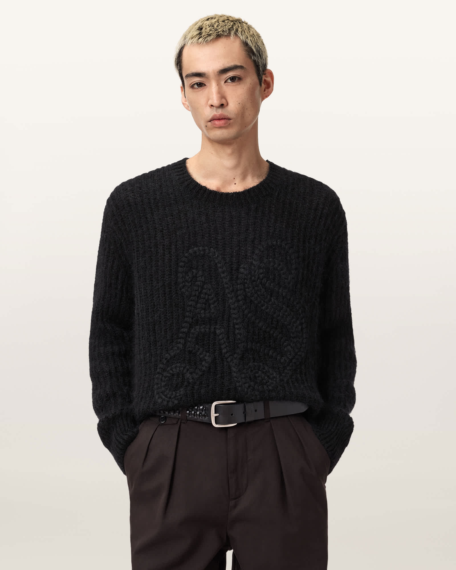 Chainy Embroidered Sweater Black | ALLSAINTS US