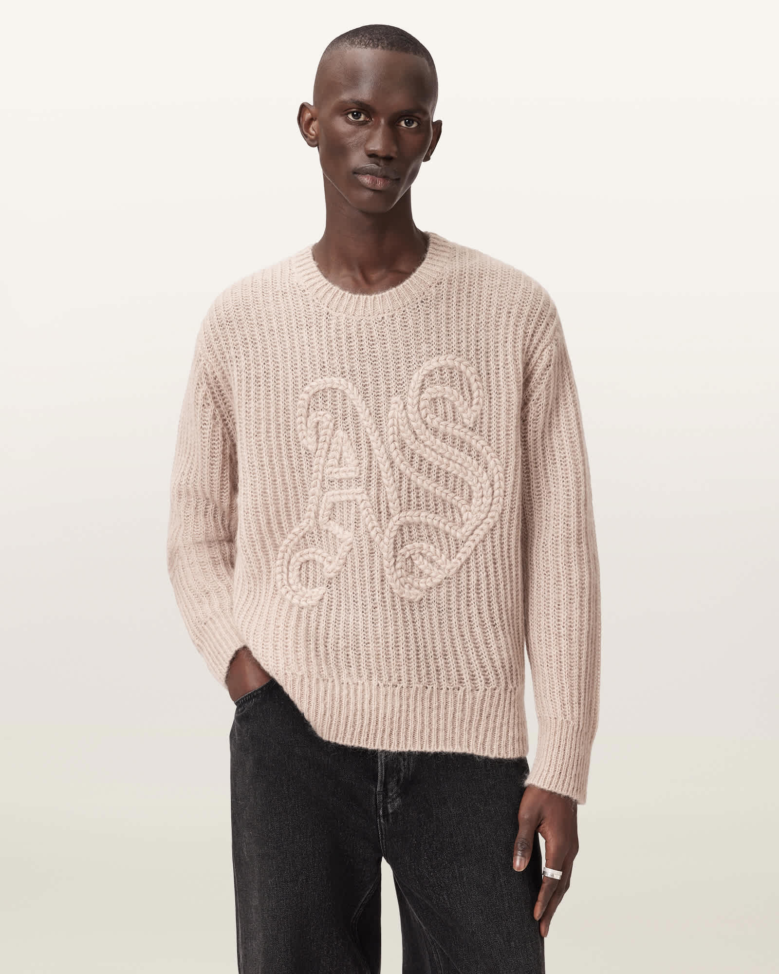 Chainy Embroidered Sweater DUSK BROWN | ALLSAINTS US