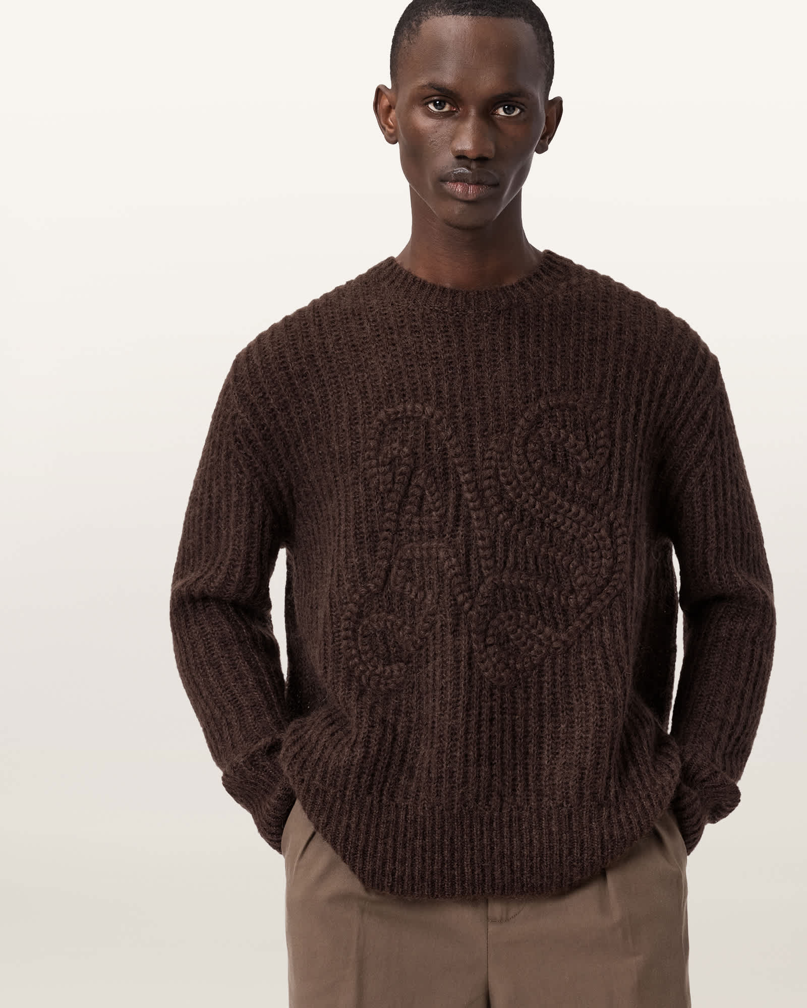 Chainy Embroidered Jumper RICH BROWN | ALLSAINTS