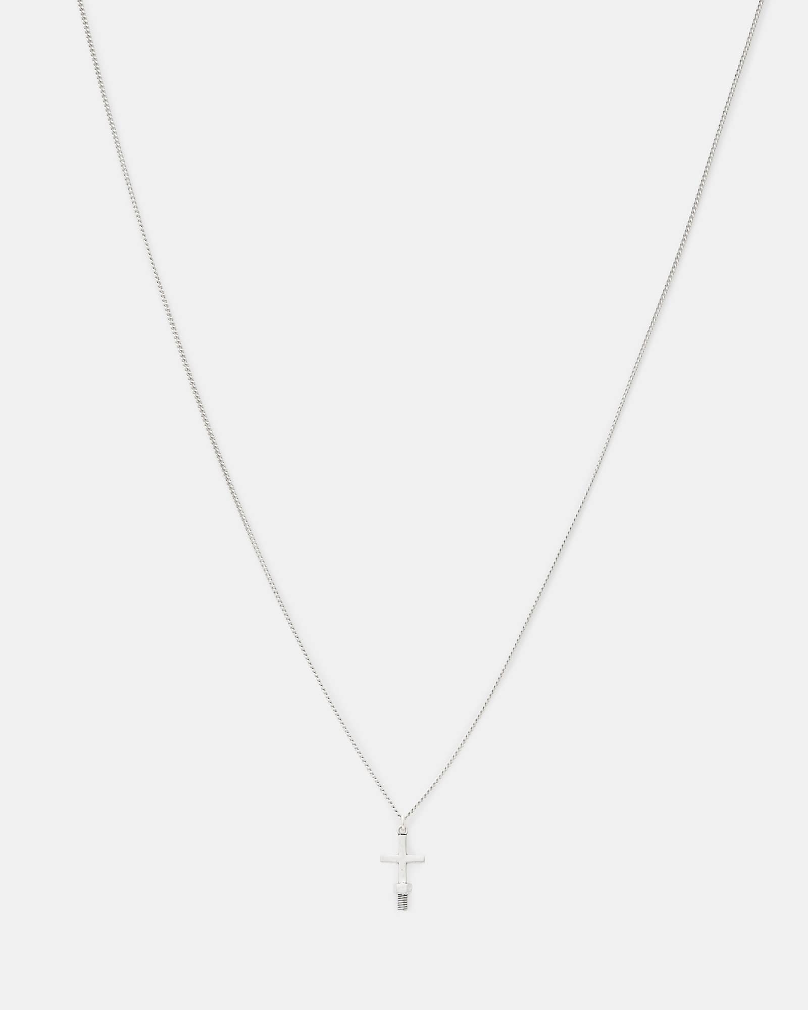 Jude Cross Pendant Necklace WARM SILVER | ALLSAINTS US