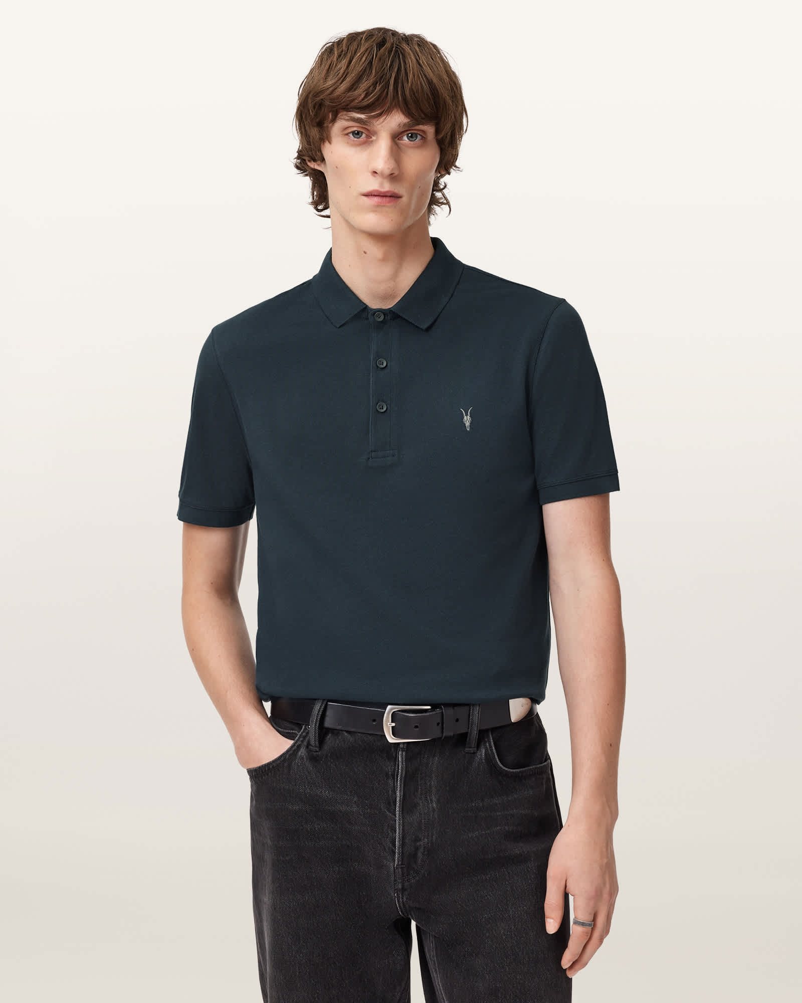 Reform Short Sleeve Polo Shirt MOONSTONE BLUE | ALLSAINTS Canada