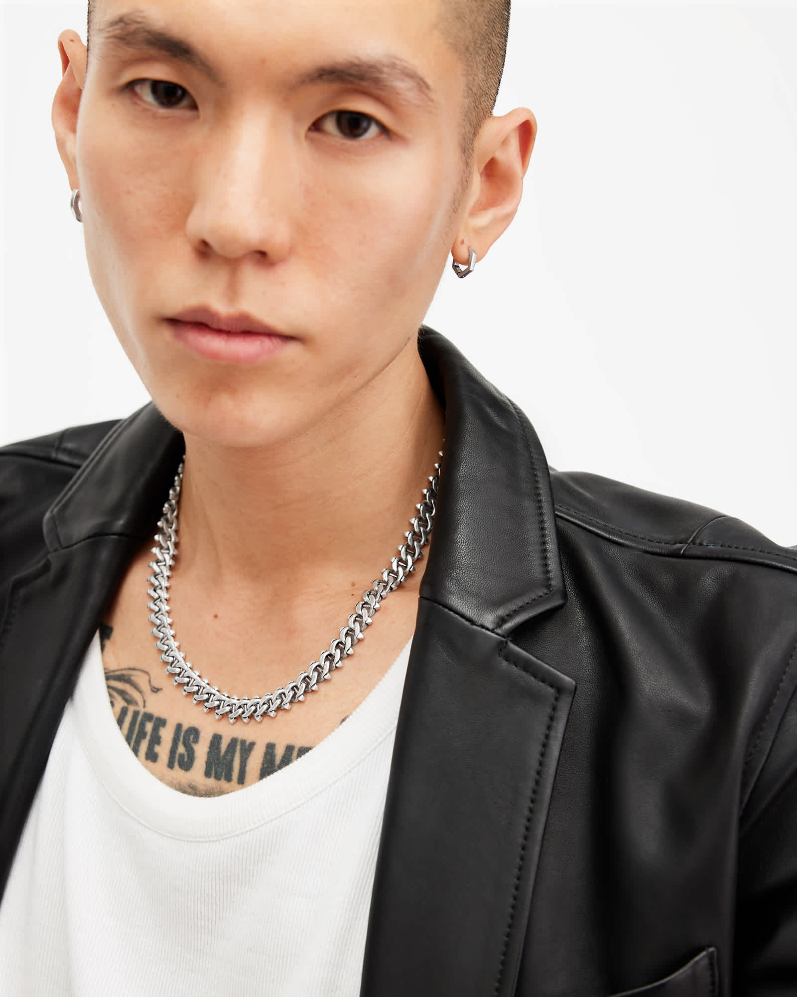 Arlo Curb Chain Necklace WARM SILVER | ALLSAINTS