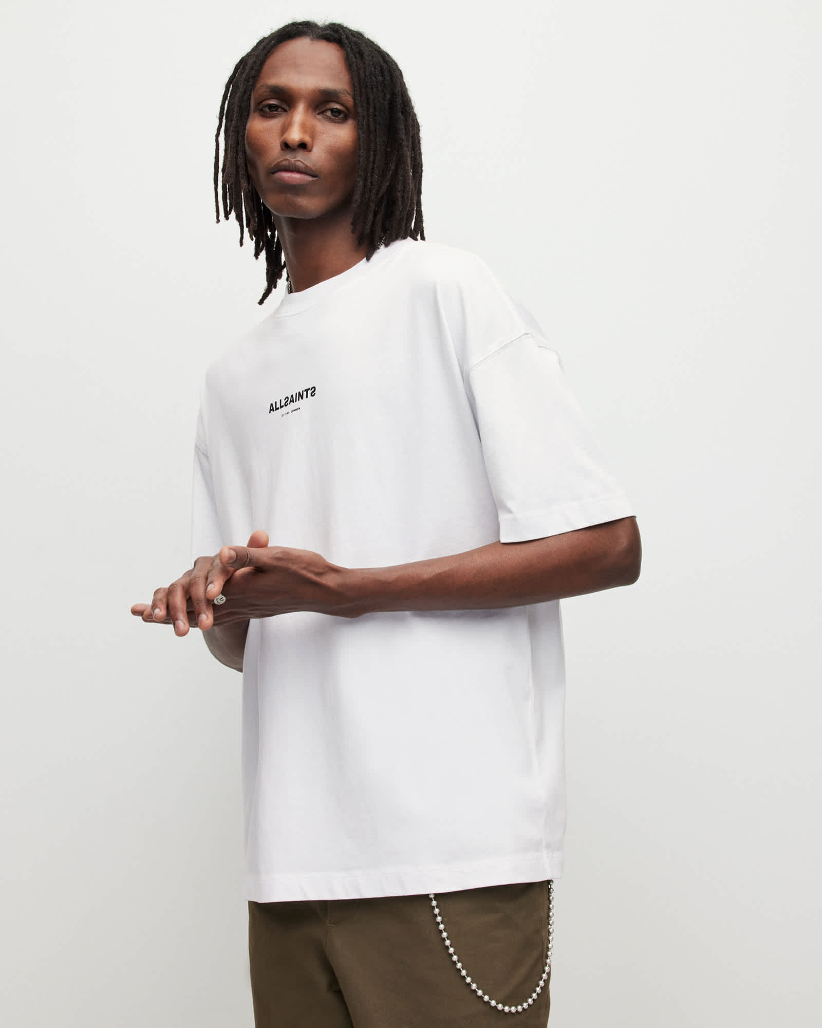 Subverse Oversized Crew Logo T-Shirt Optic White | ALLSAINTS