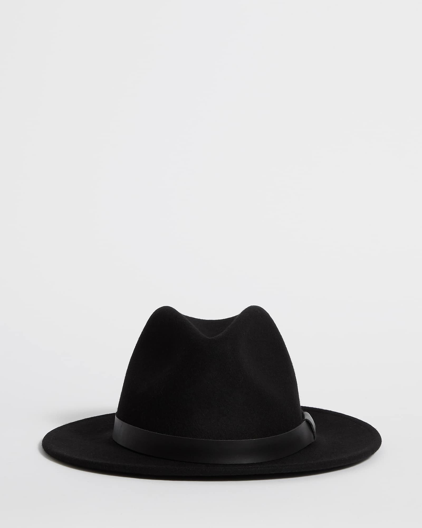 Bronson Leather Fedora Hat Black | ALLSAINTS US