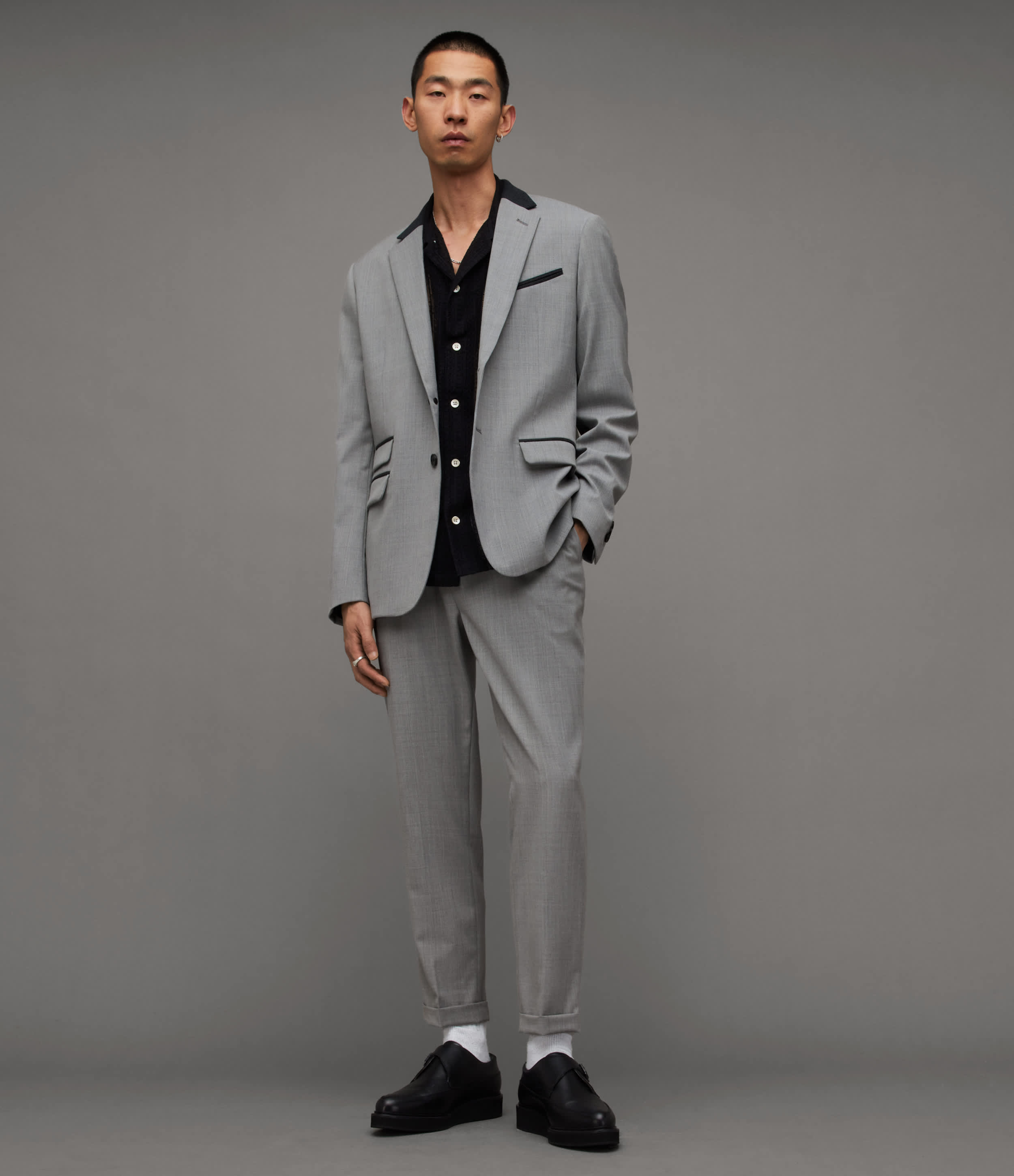Buller Slim Fit Wool Blend Suit Light Grey | ALLSAINTS