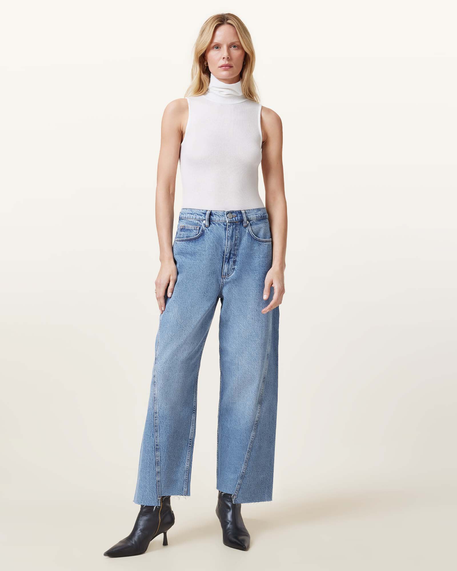 Bec Roll Neck Tank Top Optic White | ALLSAINTS