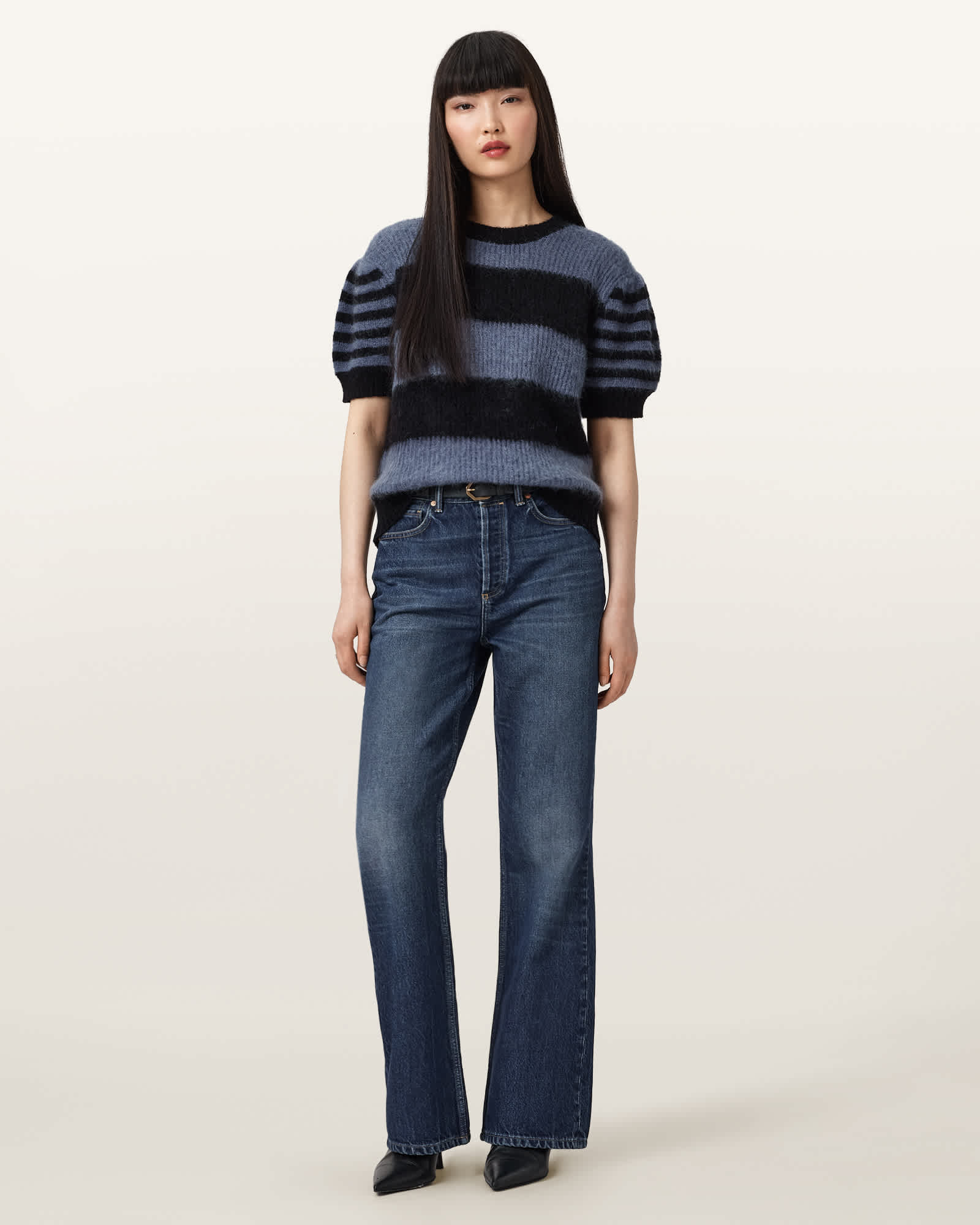 Mathilde Relaxed Bootcut Jeans Dark Indigo | ALLSAINTS US