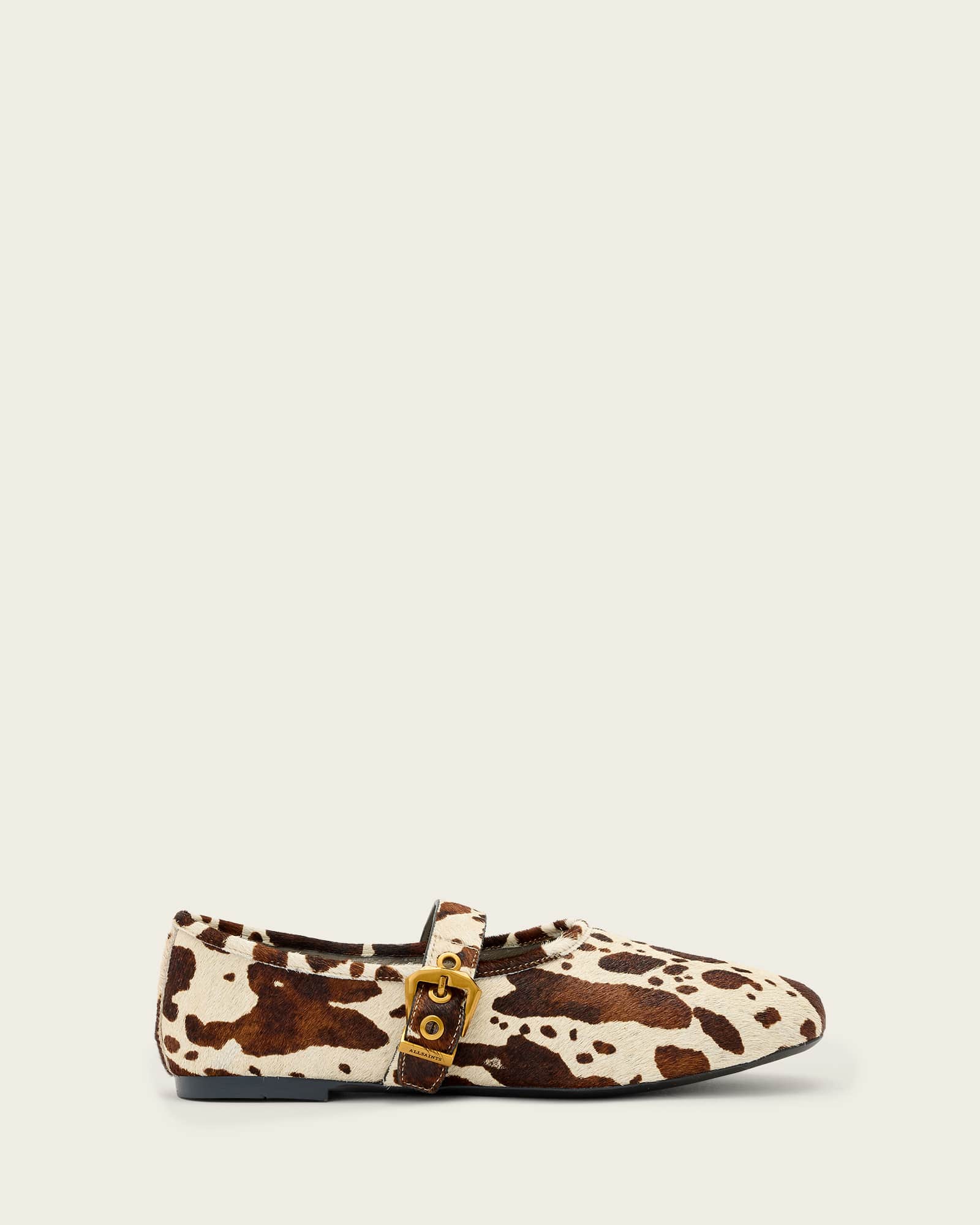 Sabine Cowhide Leather Ballet Flats COW PRINT | ALLSAINTS US