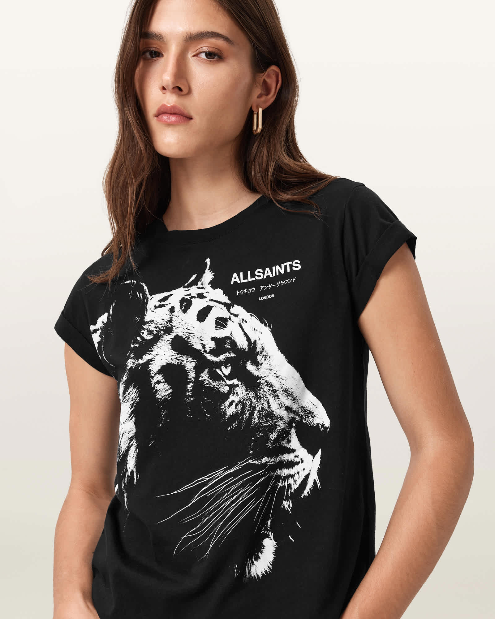 Anna Crew Neck Short Sleeve T-Shirt Black | ALLSAINTS US