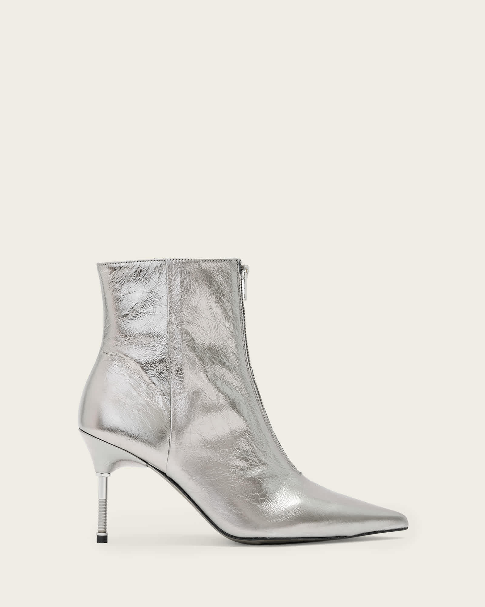 Natasha Metallic Boot Gunmetal Grey | ALLSAINTS