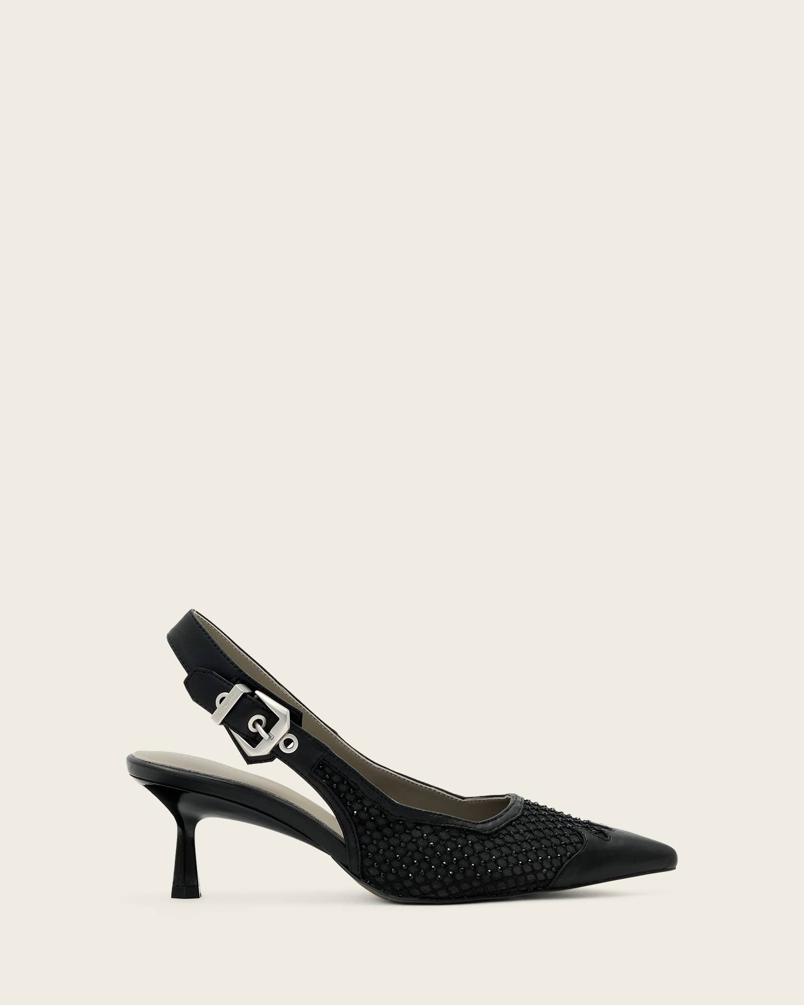 Idiya Mesh Slingback Shoes Black | ALLSAINTS US