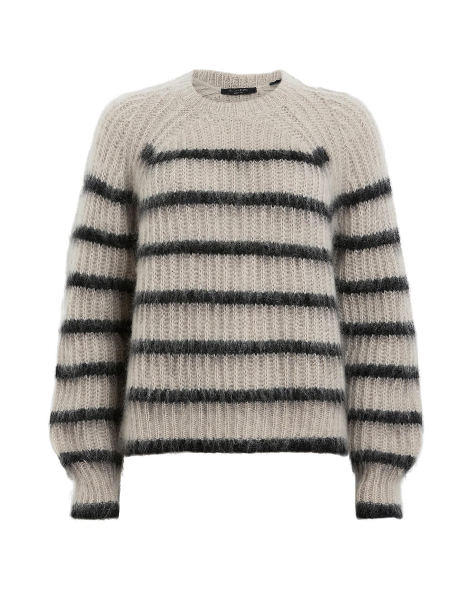 Riga Striped Wool Blend Jumper FAWN BROWN ML/BLK | ALLSAINTS Canada