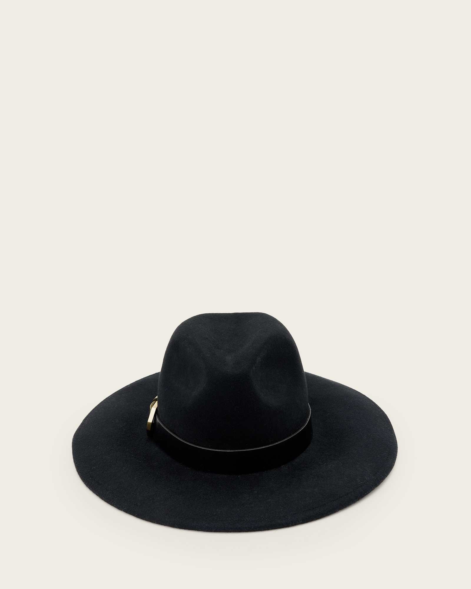 Fae Wool Fedora BLACK/DULL NICKEL | ALLSAINTS Canada