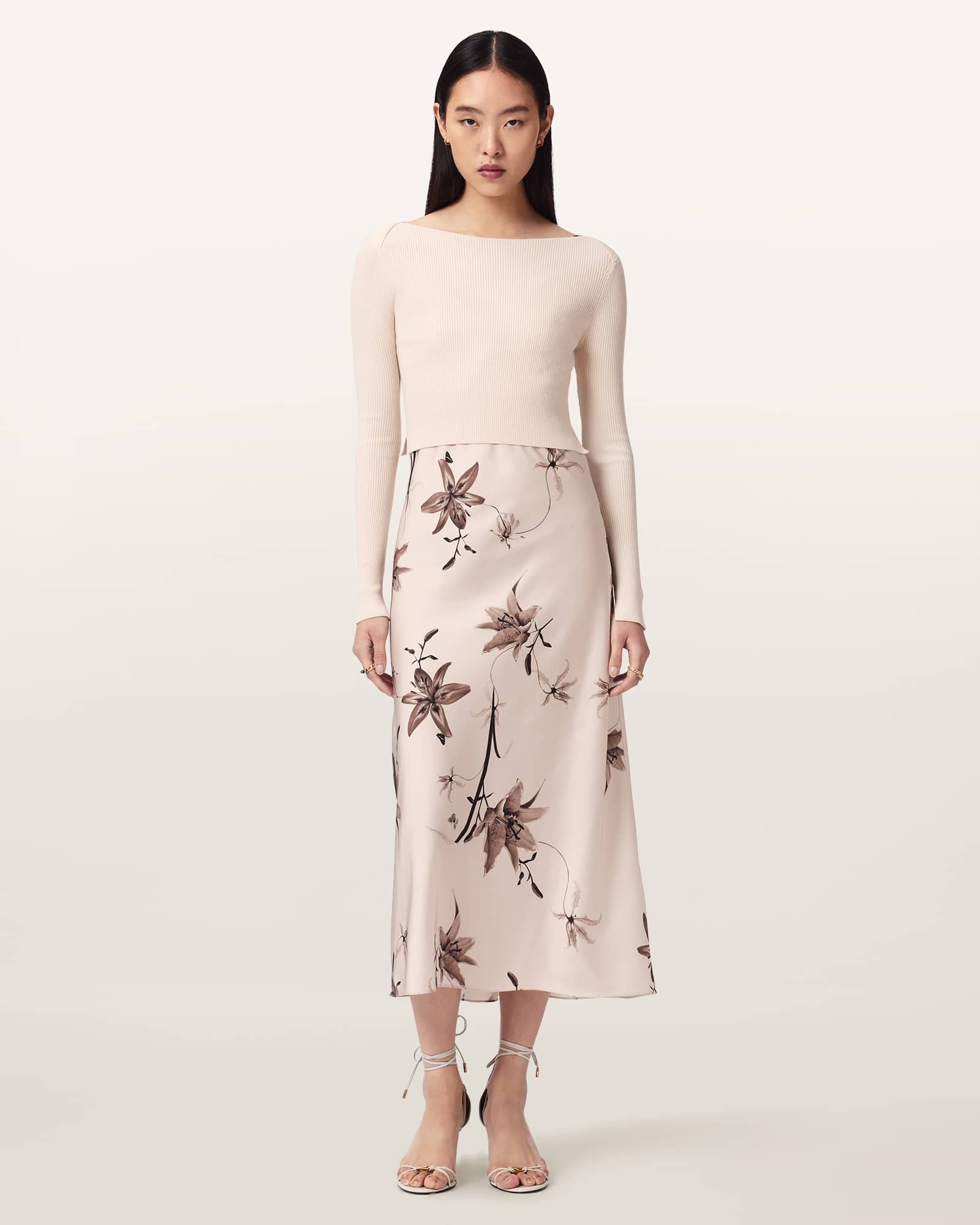 Hera 2-in-1 Midi Dress PETRA CREAM WHITE | ALLSAINTS US