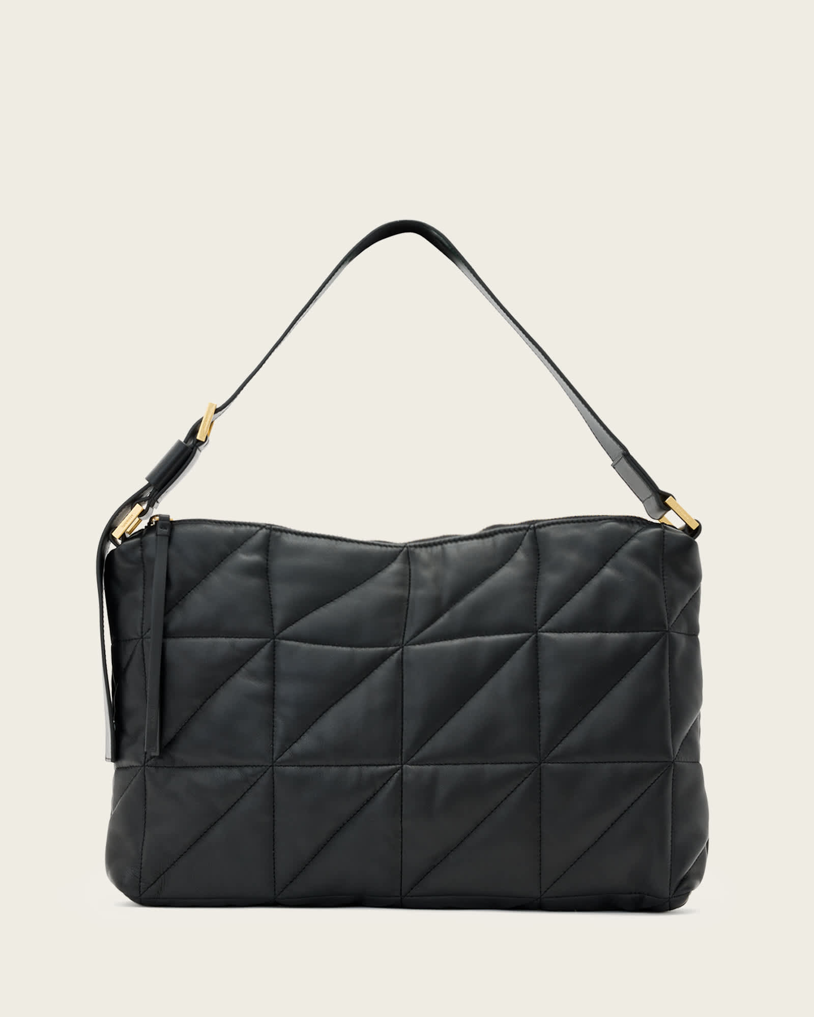 Edbury Quilted Leather Shoulder Bag Black | ALLSAINTS US