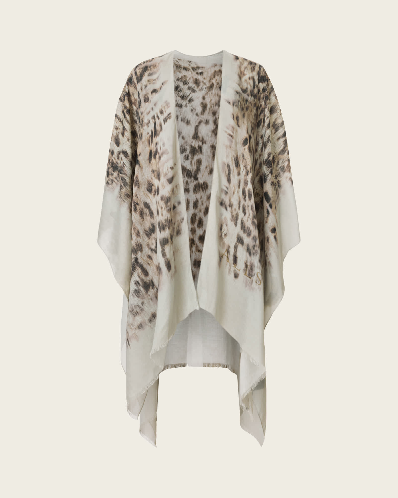 Evia Leopard Print Ruana SAND WHITE | ALLSAINTS US