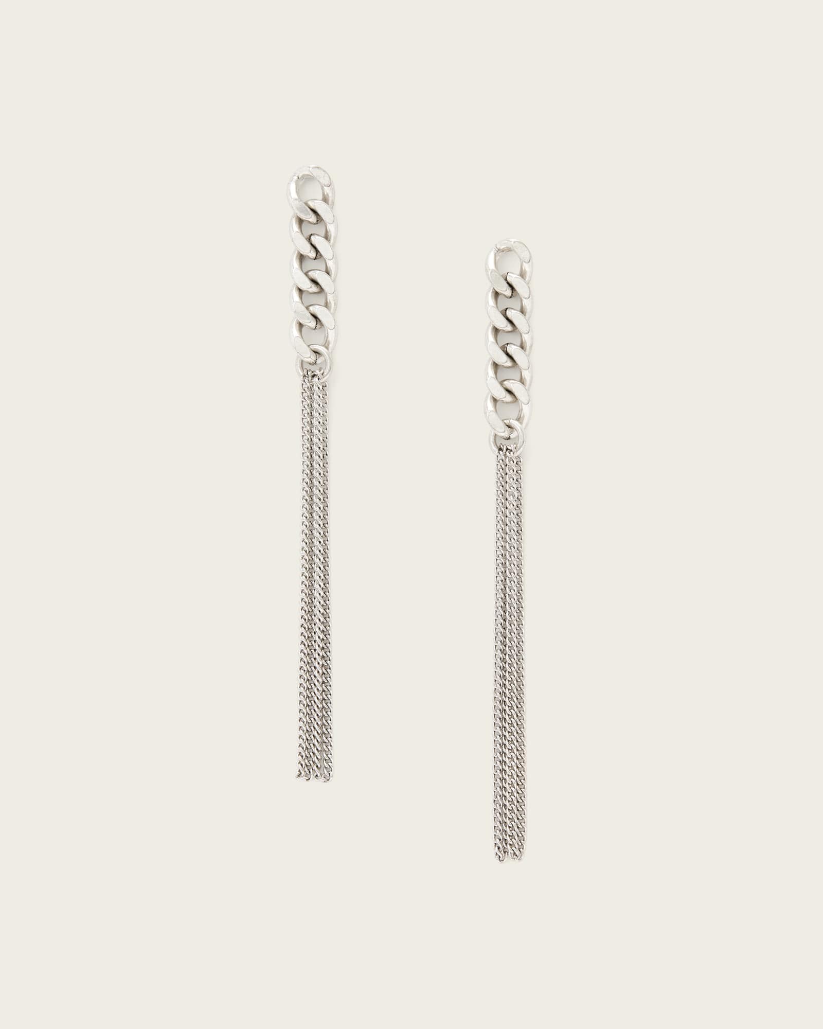 Fern Fringe Earrings WARM SILVER | ALLSAINTS US
