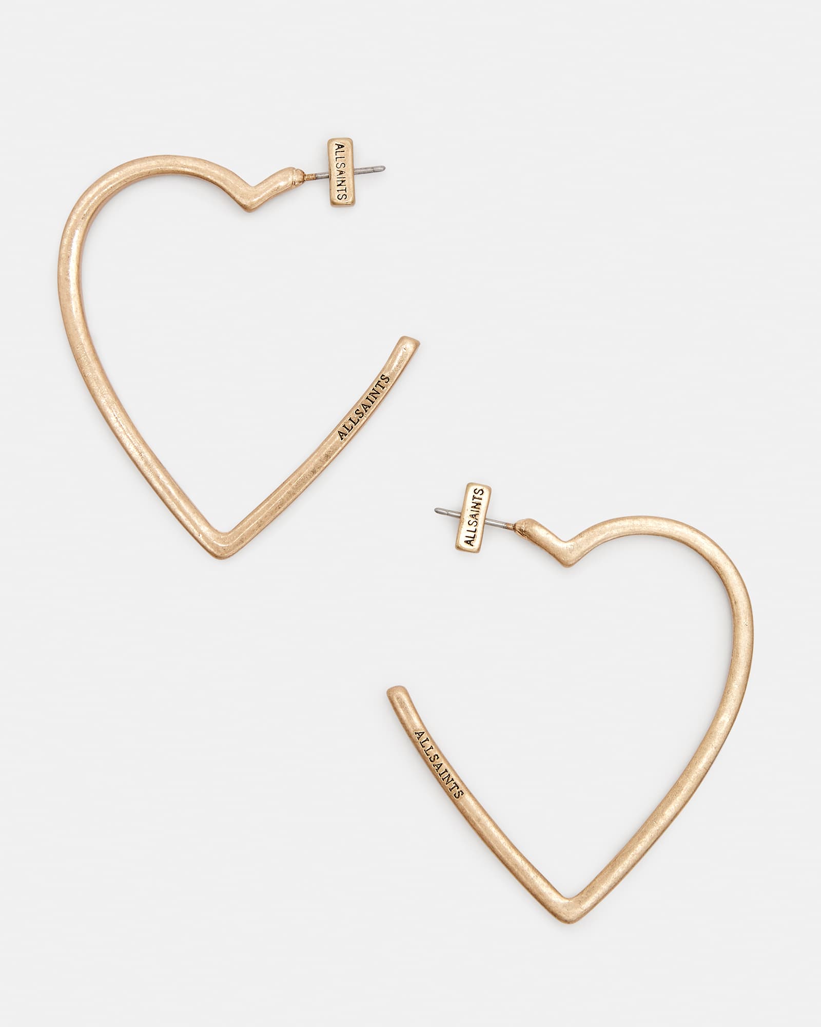 Femi Large Heart Hoop Earrings WARM BRASS | ALLSAINTS US