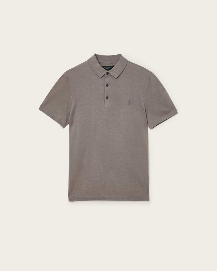 Mode Merino Short Sleeve Ramskull Polo Shirt CHESTNUT BROWN | ALLSAINTS ...