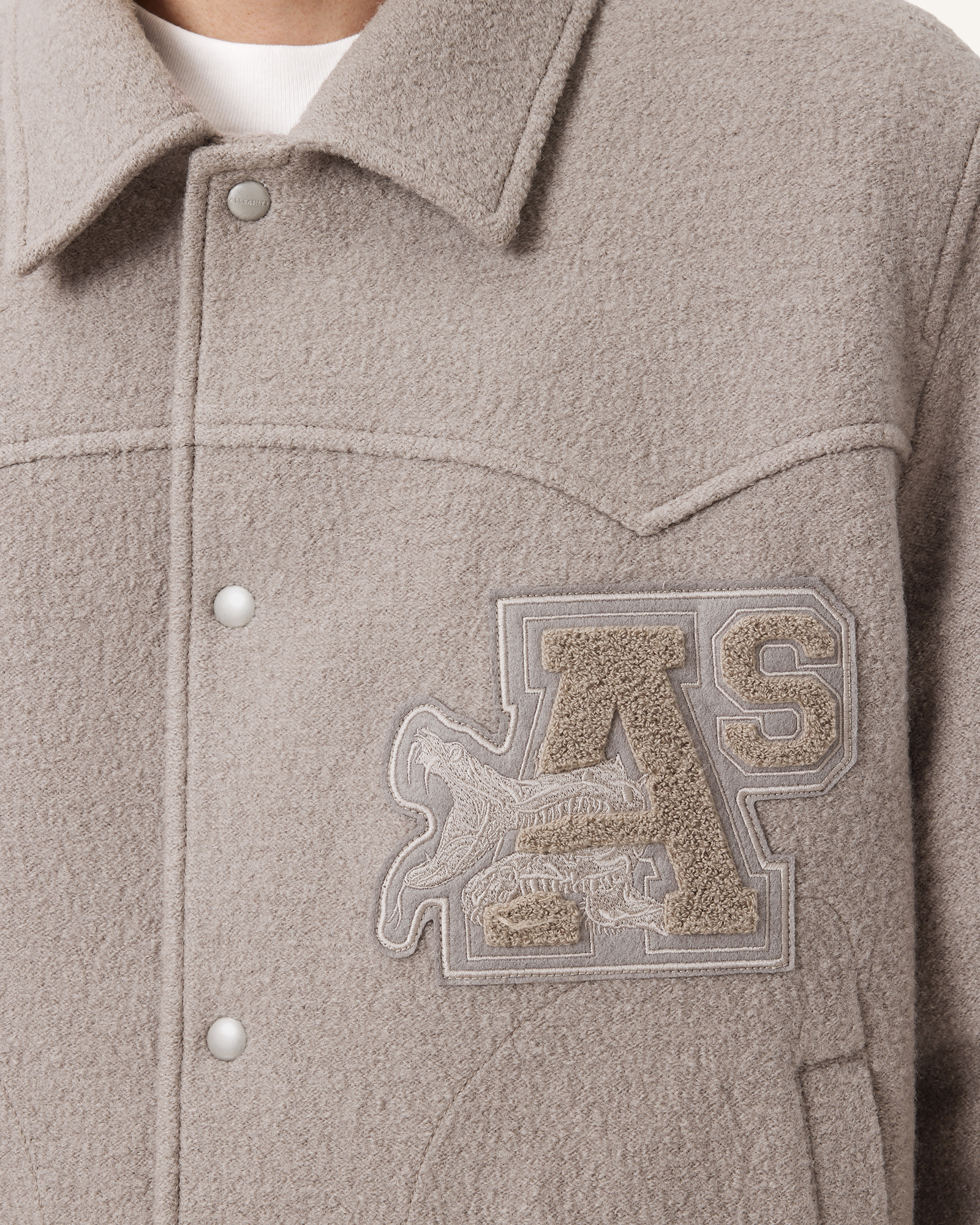 Royce Wadded Patch Jacket MOUSY BROWN | ALLSAINTS