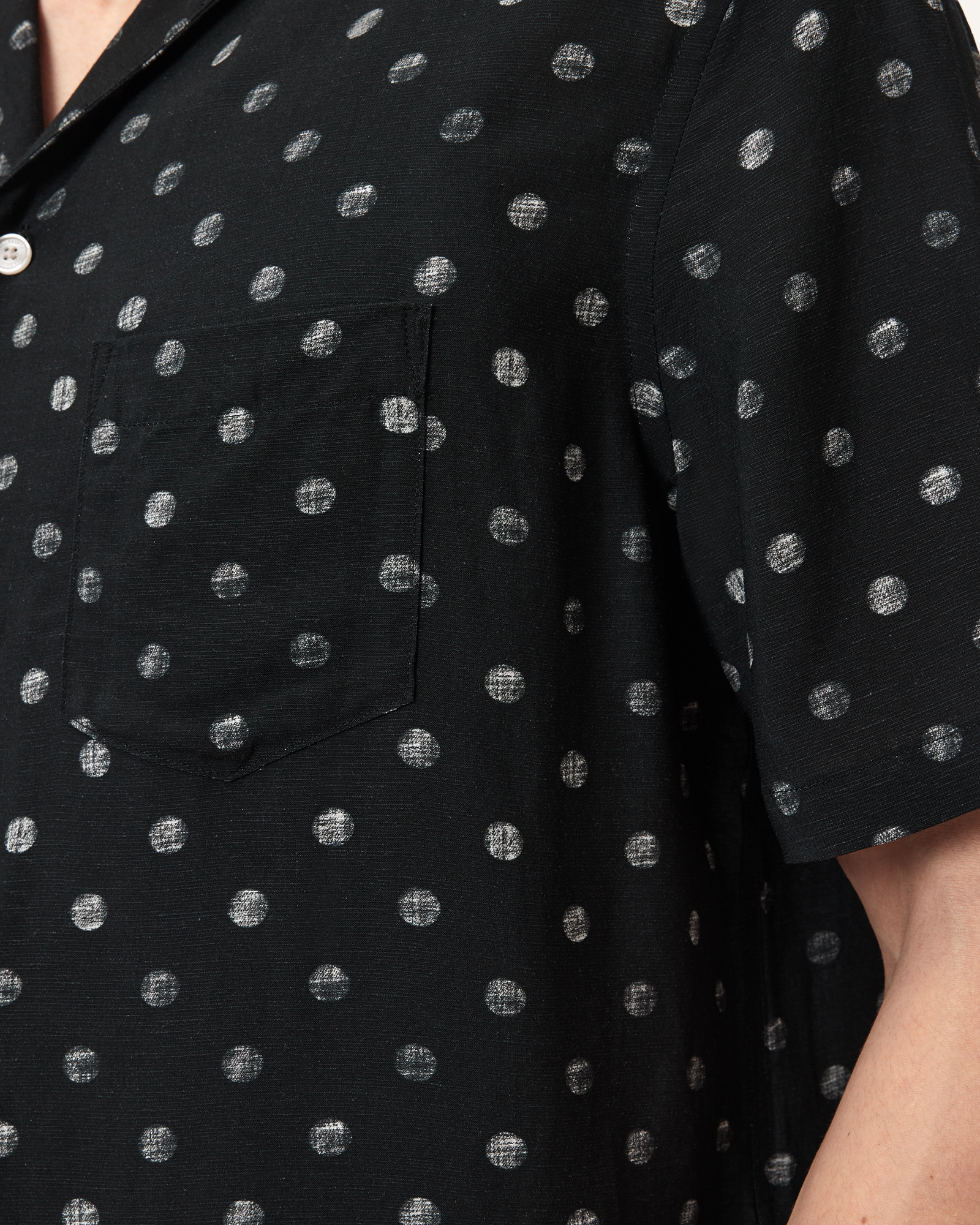 Upton Short Sleeve Boxy Shirt Jet Black | ALLSAINTS
