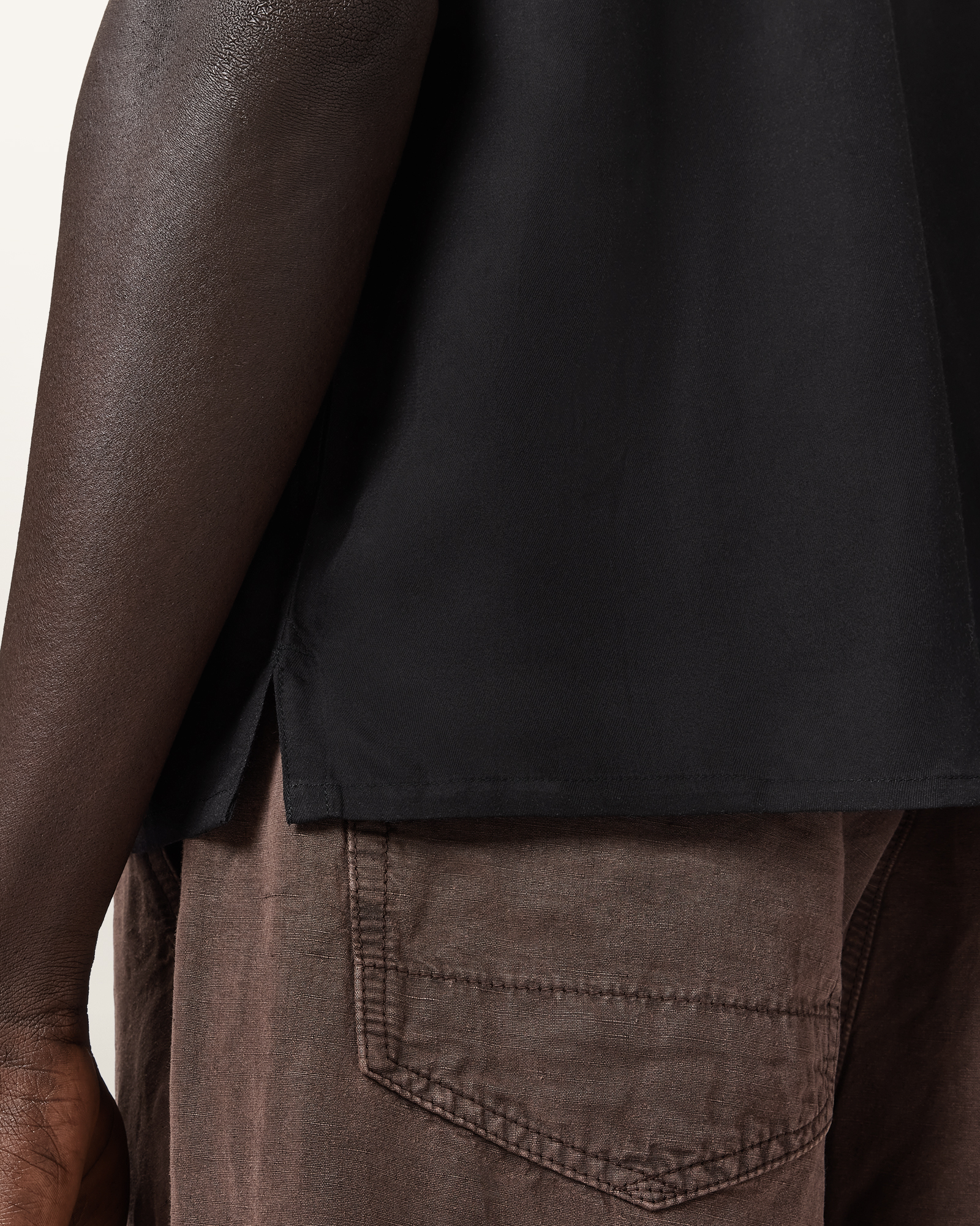 Parsons Short Sleeve Boxy Shirt Jet Black | ALLSAINTS